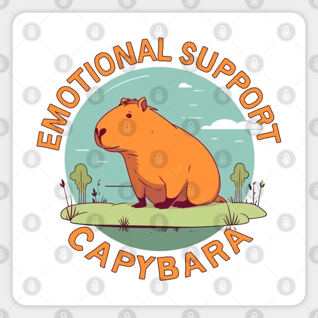 Emotional Support Capybara - Capybara - Sticker | TeePublic